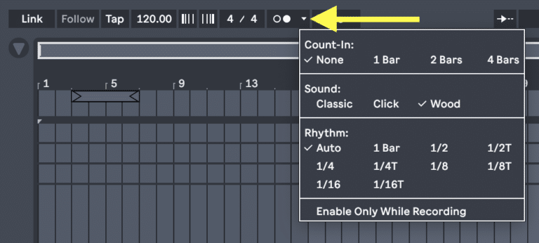 Ableton-Count-In-Menu – ABLETON DRUMMER